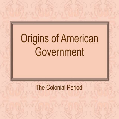 Colonial government | PPT | Law