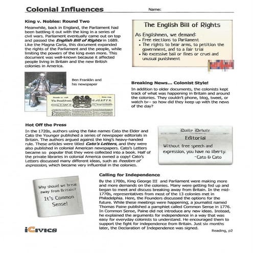 Colonial influences reading | PDF