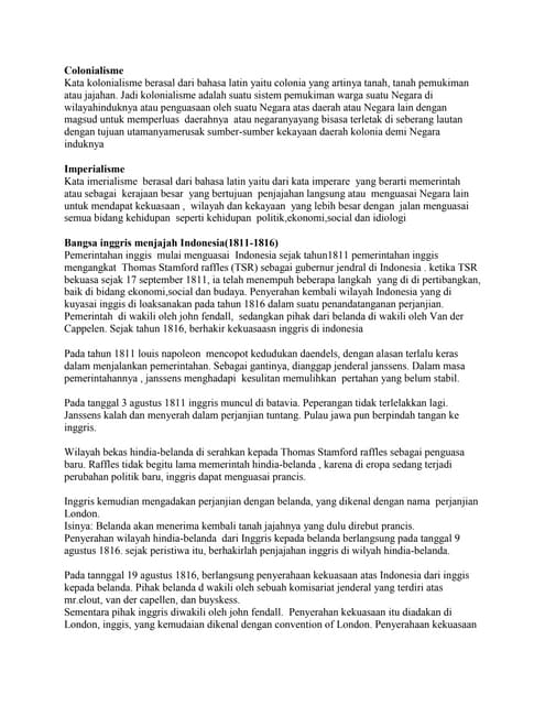 Pemerintahan Thomas Staford Rafles | PPT