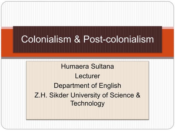 Postcolonialism | PPTX