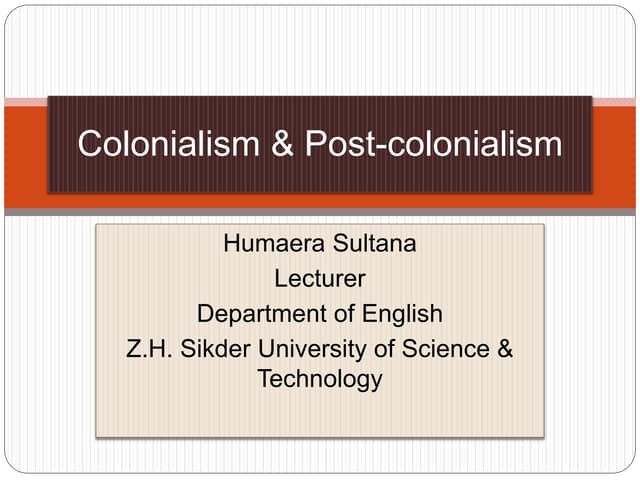 Postcolonial criticism | PPT