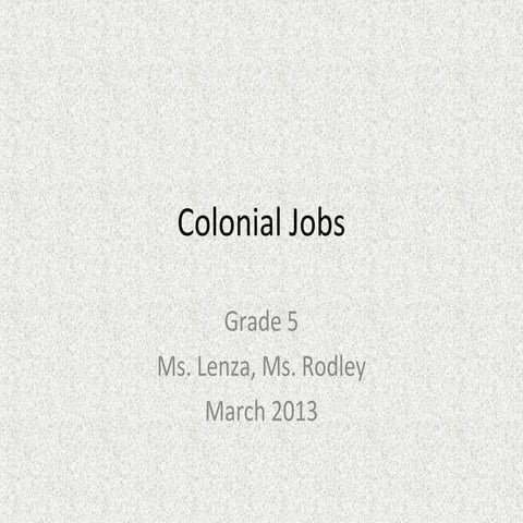 Colonial jobs | PPT