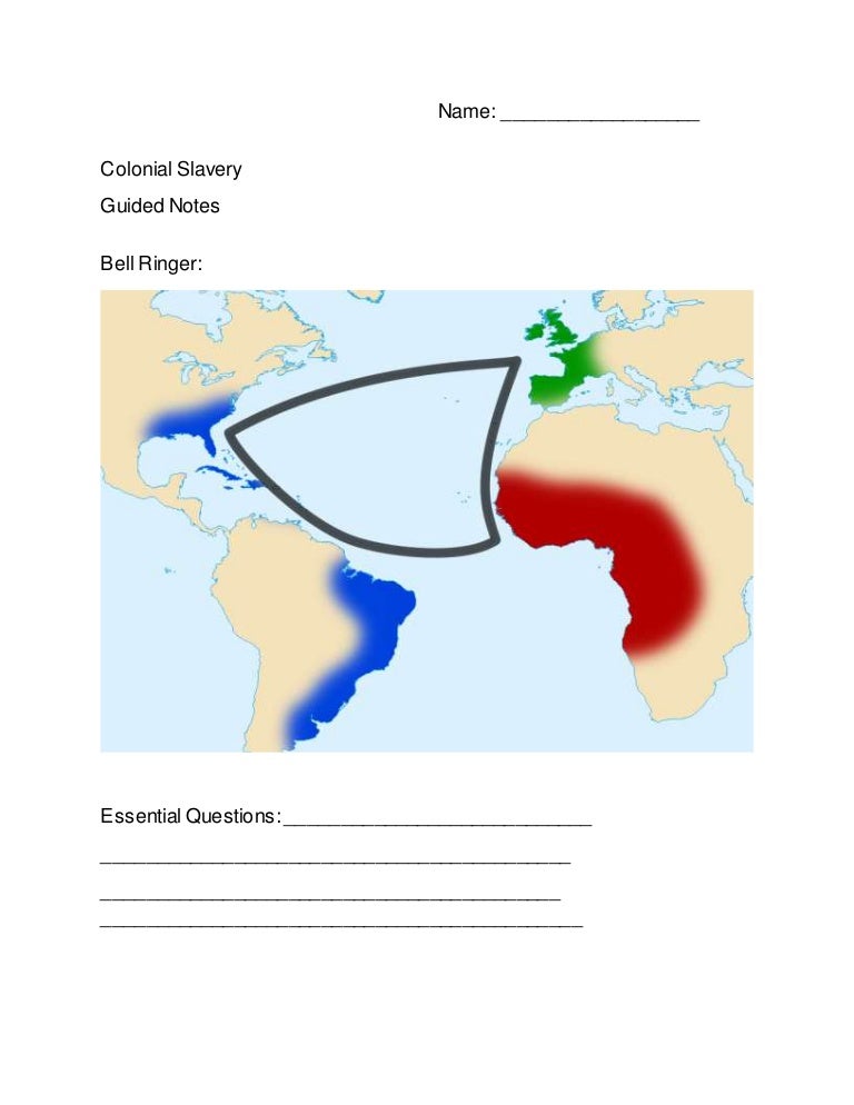 Colonial Slavery Guided Notes