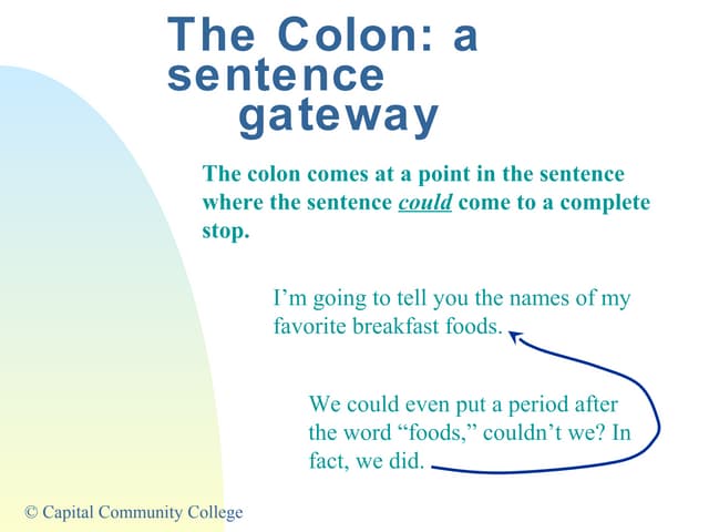 English Grammar Lesson Use Of The Colon
