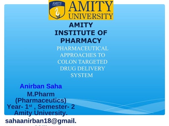 Colon Targeted Drug Delivery Pptx
