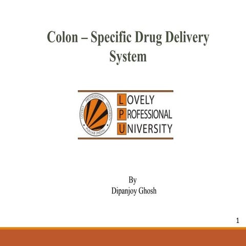 Colon Specific Drug Delivery System Pptx Digestive Disorders Diseases And Conditions