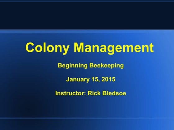 Seasonal Management of Bee.pptx