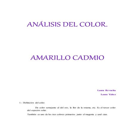 Color Amarillo Cadmio | DOCX