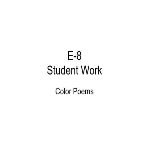 Color Poems | PPT