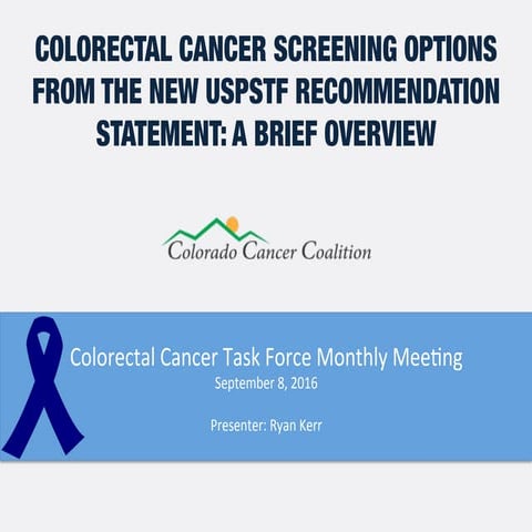 Understanding the Screening Options from the new USPSTF Colorectal ...