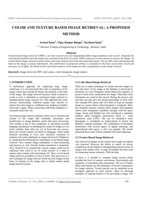 Color And Texture Based Image Retrieval A Proposed Pdf