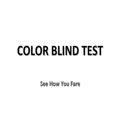 Color blind test | PPT