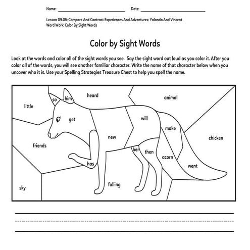 Color by Sight Words for Kindergarten | PDF