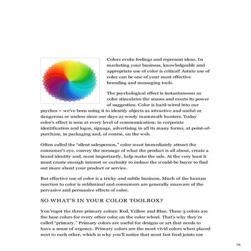 Color: A Critical Marketing Choice | PDF