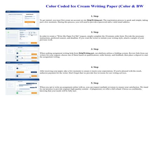 Color Coded Ice Cream Writing Paper (Color BW | PDF