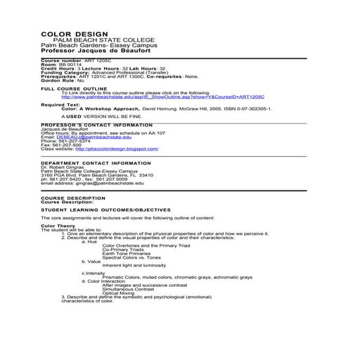 Color Design Syllabus | DOCX