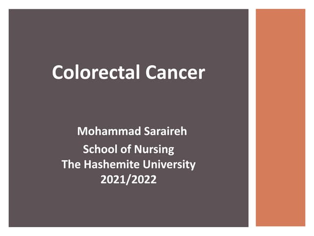 5. COLORECTAL CANCER | PPTX
