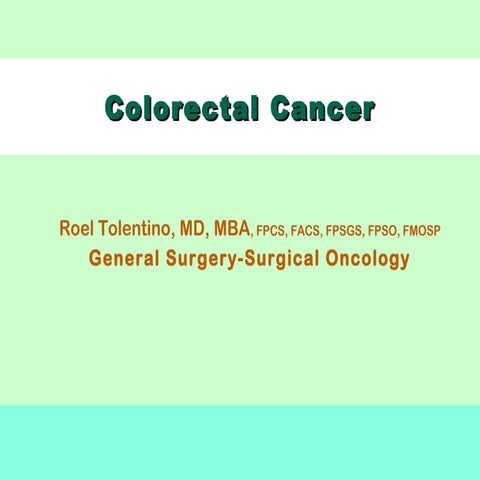 Colorectal cancer | PPT