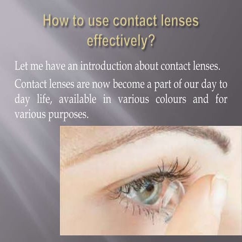 How to classify contact lenses? | PPT