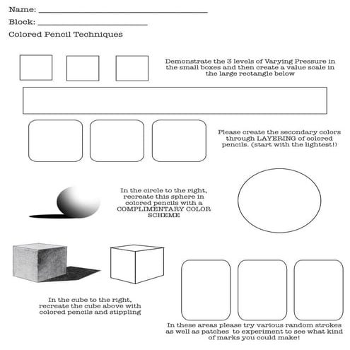 Colored penciltechniquesheet | PDF