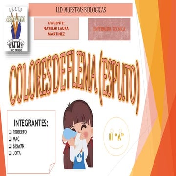 COLORES DE Esputo-muestras biológicas .pptx