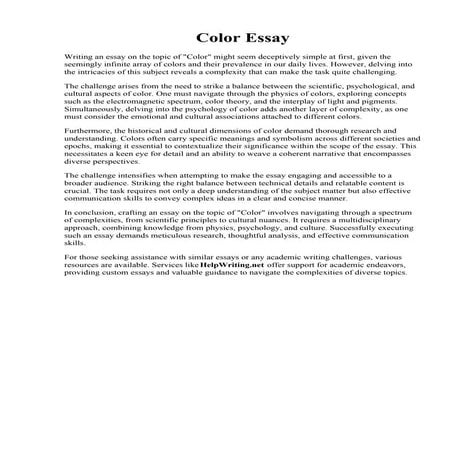 Color Essay | PDF