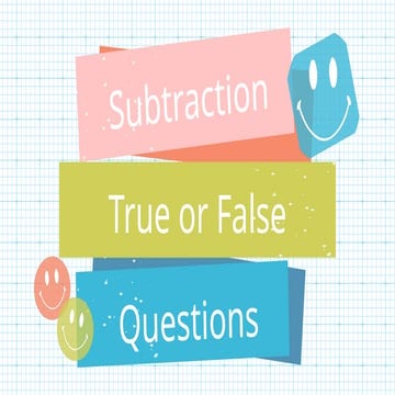 Colorful Cartoon Subtraction Facts True or False Math Presentation .pptx
