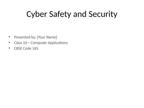 Cyber security awareness for students | PPSX | Crime & Harmful Acts to ...