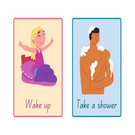 Colorful Daily Routines Flashcards Recurso De EFL.pdf