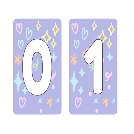 Colorful Illustrative Pastel Colors Numbers Tarjetas Educativas Recurso ...