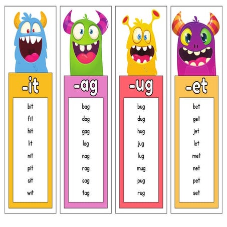 Colorful Monsters Word Family Reading Flashcards.pdf