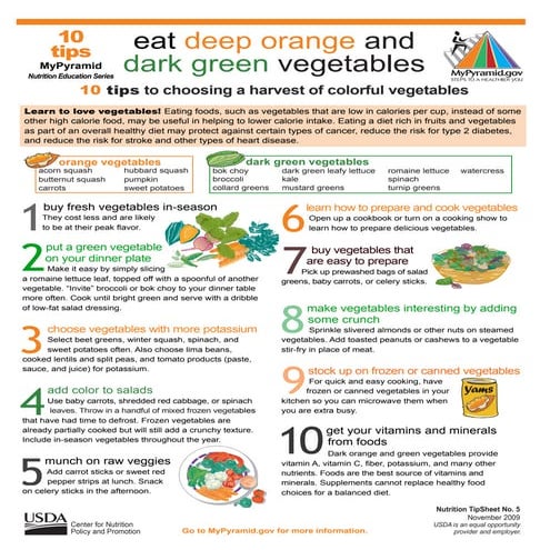 Colorful vegetablestipsheet | PDF