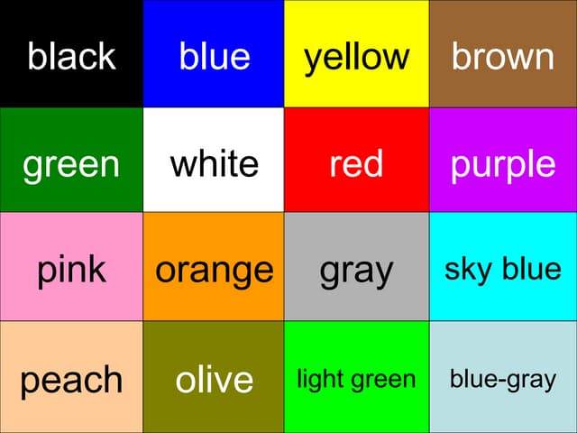 Colors esl-powerpoint | PPT