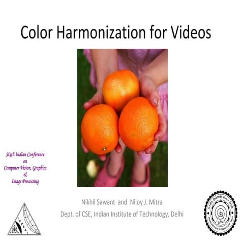 Color Harmonization For Videos | PPT