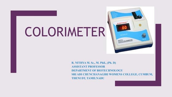 Colorimetry | PPT | Blood Disorders | Diseases and Conditions