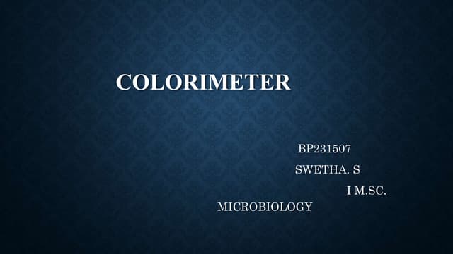 Estimation of chromium (vi) by spectrophotometric method | PPTX