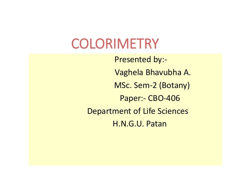 Colorimetry