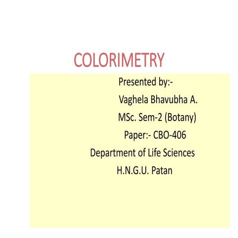 Colorimetry | PPTX