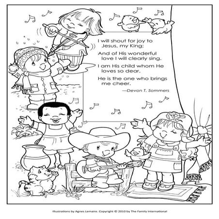 Coloring Pages: "Shout for Joy" and "Father We Thank Thee" | PDF