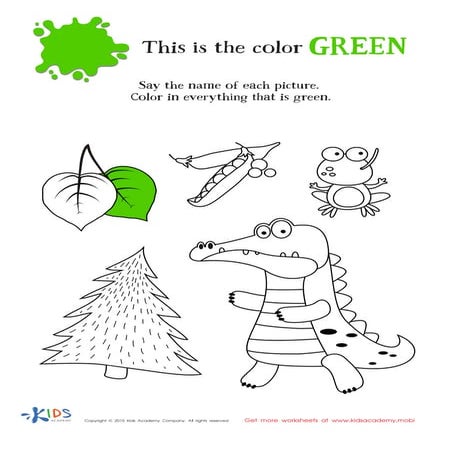 Learning Color Green for Toddlers and Preschool | PDF