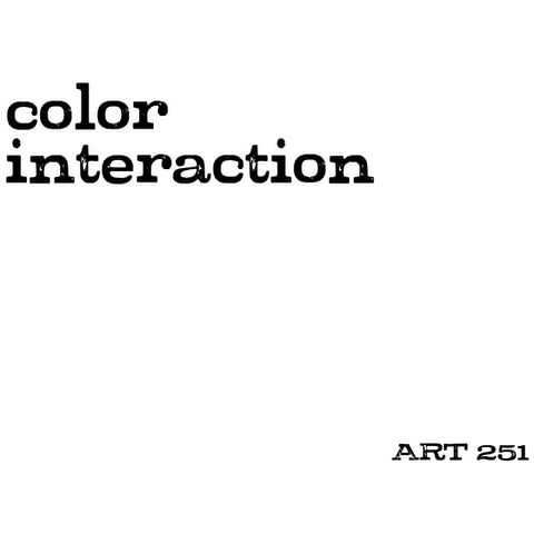 Color Interactions | PDF