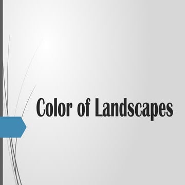 Color of Landscapes SUBJECT IN MAPEH GRADE 3 | PPTX