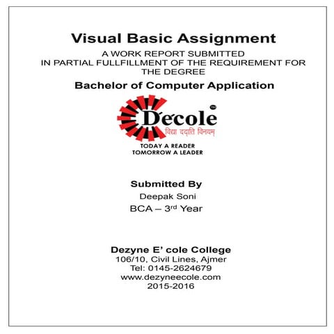 Deepak Soni ,BCA Third Year | PDF