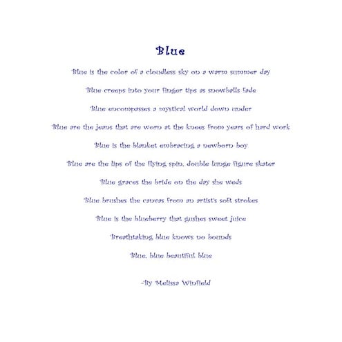 Color poem | DOC | Wedding | Personal Celebrations & Life Events