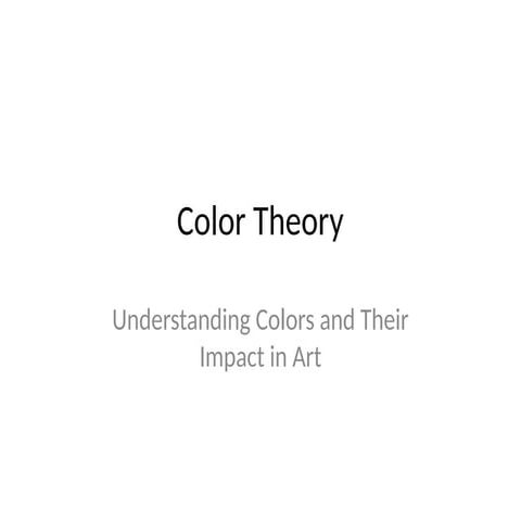 Color Theory Presentation for Elementary Art | PPTX