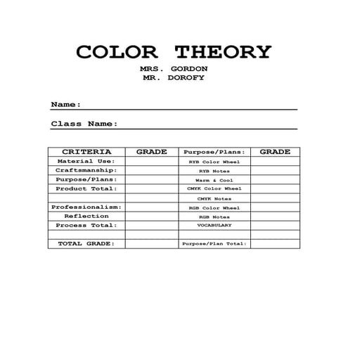 Color theory packet | PDF