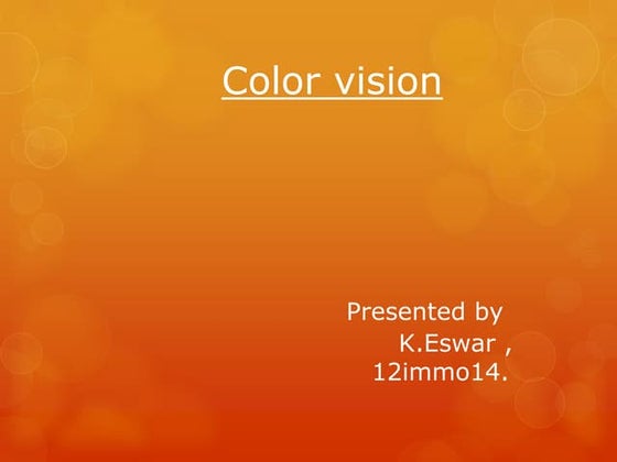 Colour vision test | PPTX | Eye and Vision Conditions | Diseases and ...