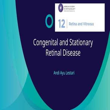 color vision congenital and stationary retinal | PPTX