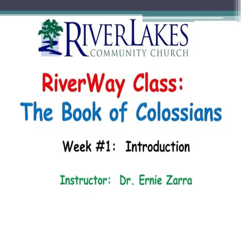 Colossians Introduction Presentation Week #1 | PPTX