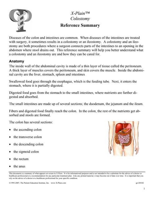 Colostomy care : Nursing management | PPT
